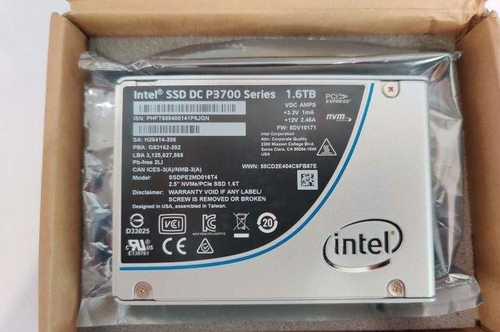 Новый SSD NVMe Intel DC P3700 1.6Tb U.2 / 43.8Pbw
