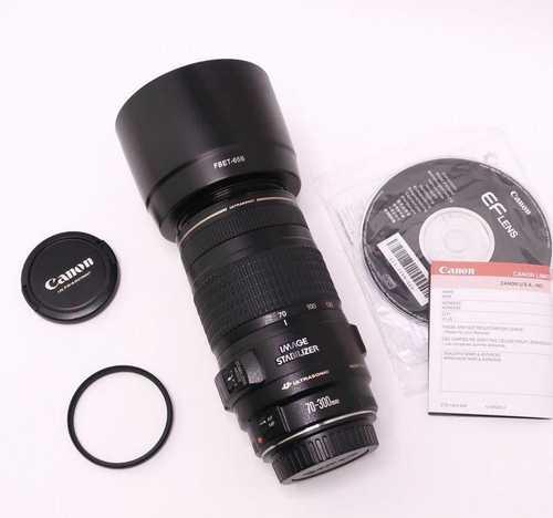 Объектив Canon EF 70-300 IS USM + бленда/фильтр