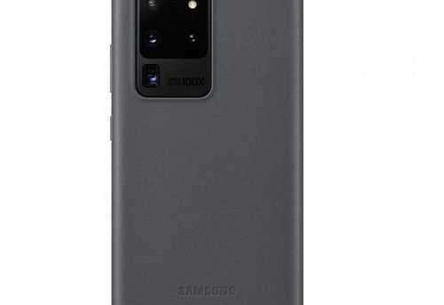 Чехол Samsung Galaxy S20 Ultra Leather Cover Серы