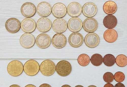 Монеты Евро 1, 2; Евроценты 50, 20, 10, 5, 2, 1