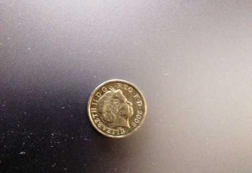 Монета один фунт 2008г