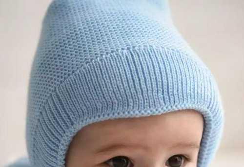 Шапка-шлем для новорожденного малыша теплая