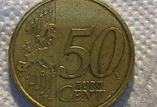 Монета 50 евро цент