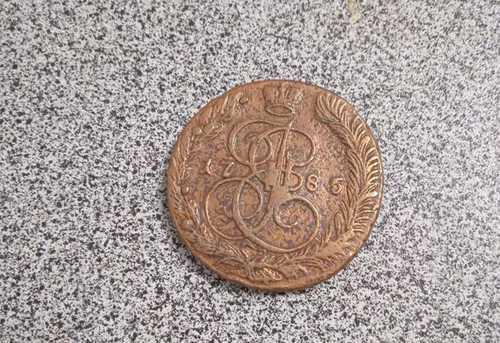 Монета 5 копеек 1785 года