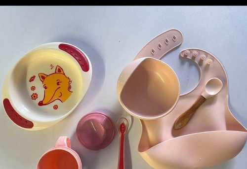 Детская силиконовая посуда для прикорма