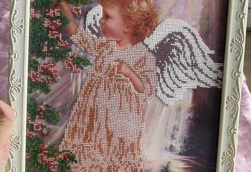 Картина из бисера ангел