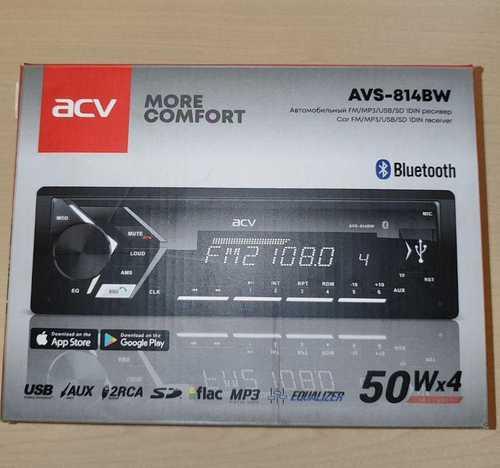 Автомагнитола ACV AVS-814BW с Bluetooth (Белый)