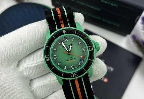 Часы swatch blancpain (зеленые)