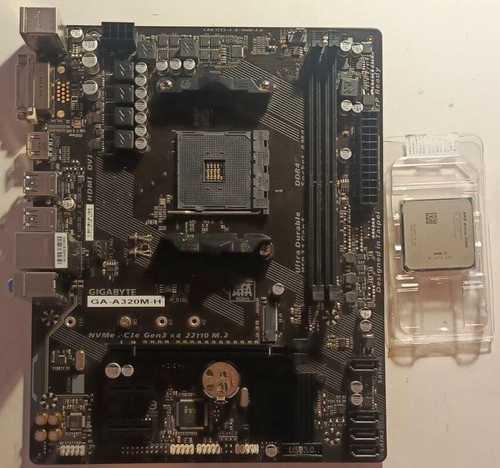 Материнская плата gigabyte a320mh amd athlon 3000g