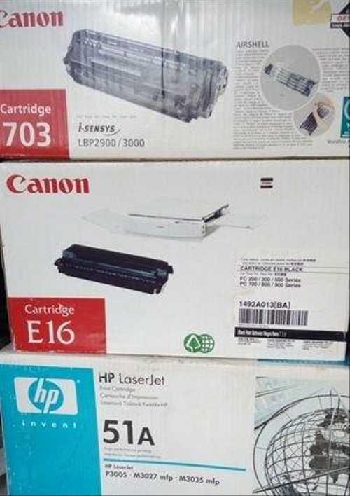 Новые картриджи HP Canon