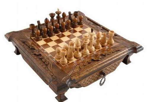 Шахматы haleyan резные в ларце с ящиками 40