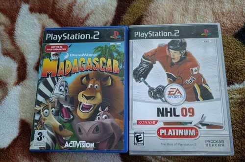 Игры ps2 лицензия Madagascar и NHL 09