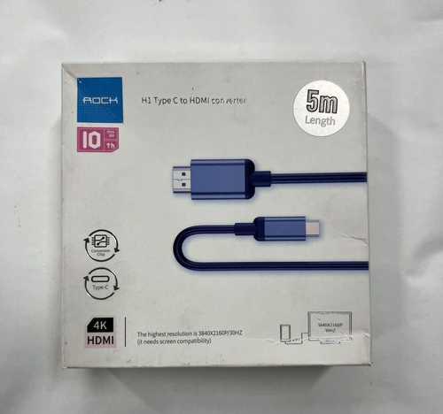 Переходник Rock H1 с Type C на hdmi (5м)