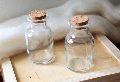 Баночки - бутылочки с пробкой декоративные, стекля