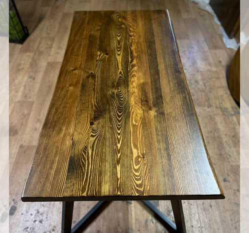 Стол кухонный из натурального дерева стиле лофт