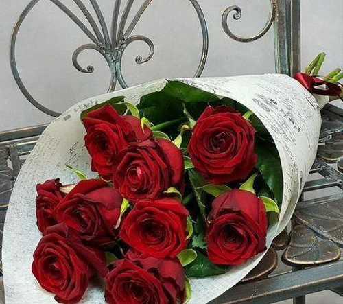 Цветы Розы красные 9 шт Доставка