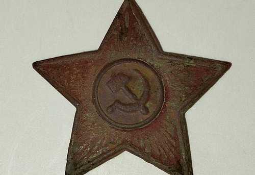 Кокарда звезда сим в круге РККА