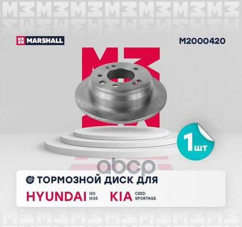 Тормозной диск задн. Hyundai i30 I, II 07- / ix35