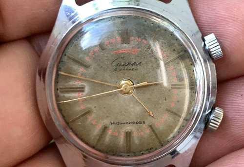 Часы Полет Сигнал будильник 2612.1 СССР 1960е