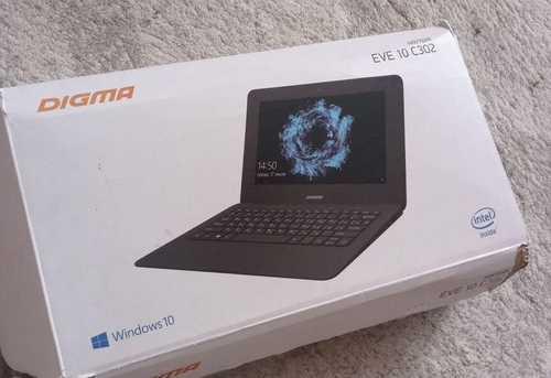 Ноутбук 10.1" DIGMA EVE 10 C302, 32 ГБ, Celeron N3450, RAM 3 ГБ, Intel HD Graphics 500