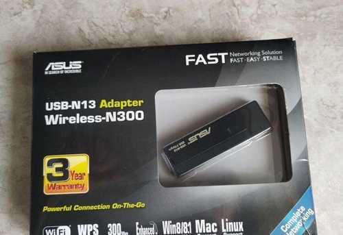 USB Wi-fi адаптер Asus USB-N13 300Mb/c WPS