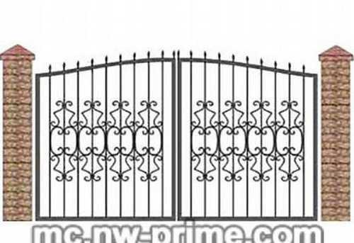 Кованые металлические ворота - «Прайм-мк-2341336»