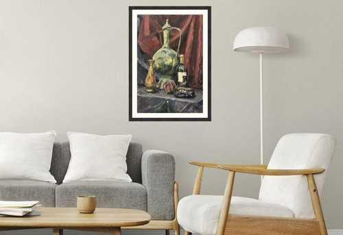 Картина темперой «Натюрморт с медным кувшином»