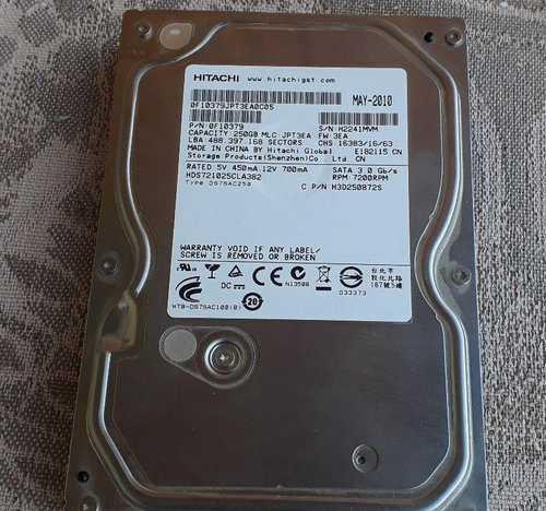 Жесткий диск hitachi 250 gb