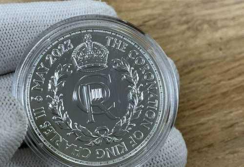 Серебряная монета Великобритании Коронация Чарльза
