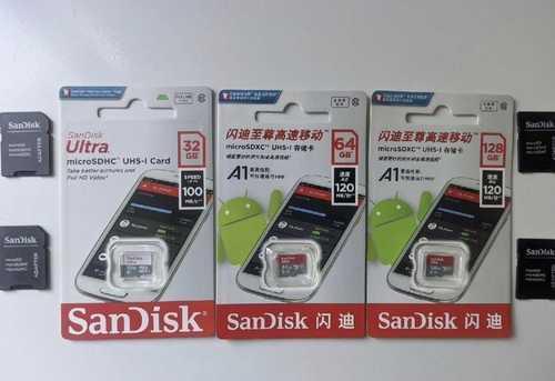 SanDisk 32gb 64gb 128gb новая MicroSD