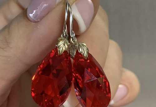 Серьги с кристалами swarovski