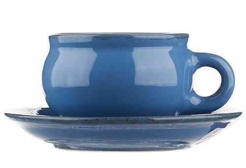 Пара чайная «Синий крафт»; керамика; 250мл