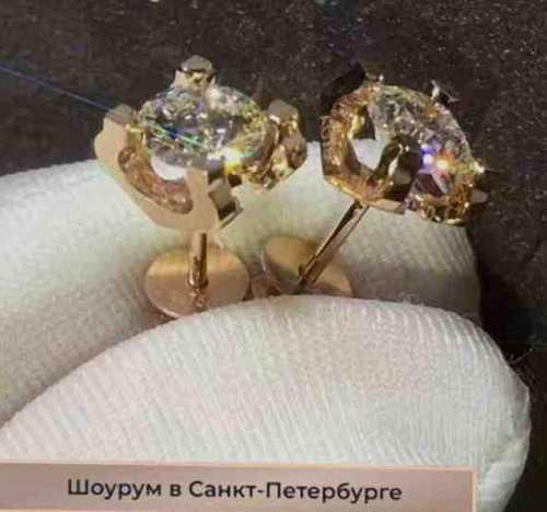 Серьги C DE Cartier из розового золота 1,09ct