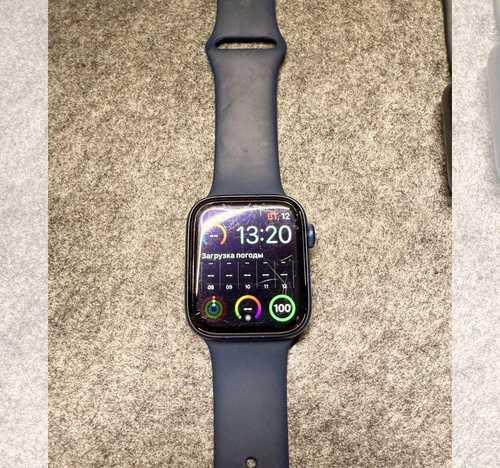 Часы apple watch 6 44 mm blue