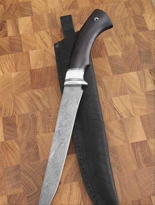 Нож Касатка большая филейный дамаск рукоять акрил