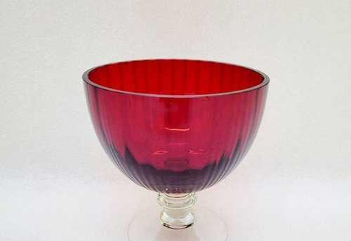 Креманка,варенница красное стекло (#1518)