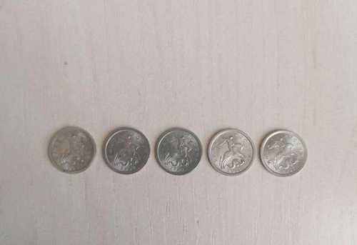 Монеты 1 копейка с-п, 2001,2002,2003,2005,2007г