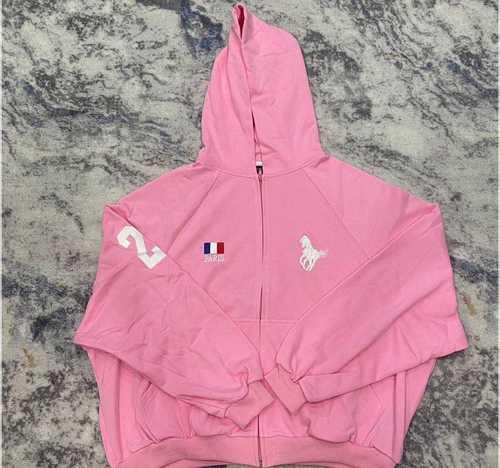 Зип худи Balenciaga Polo Pink розовый oversize