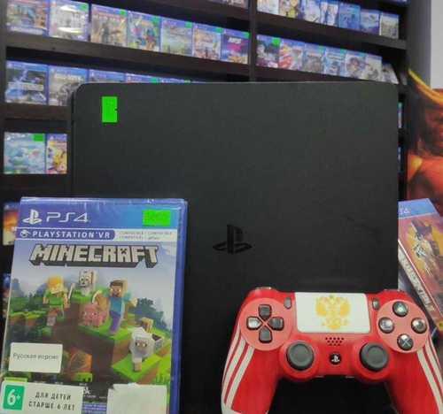 Sony PS4 Slim+Игра Minecraft лицензия