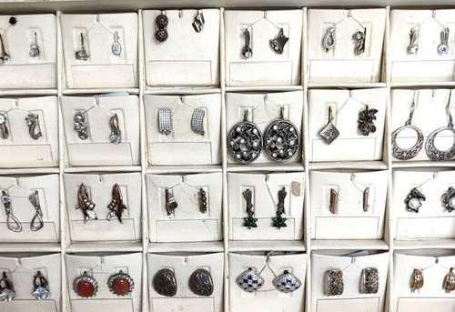 Серебряные серьги и подвески 875-925