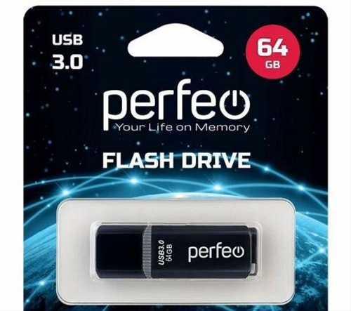 Флешка 64Gb USB 3.0 Perfeo C12, черный PF-C12B064