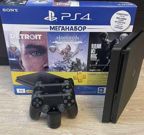 Sony PS4 slim 1tb   70 игр   2 геймпада