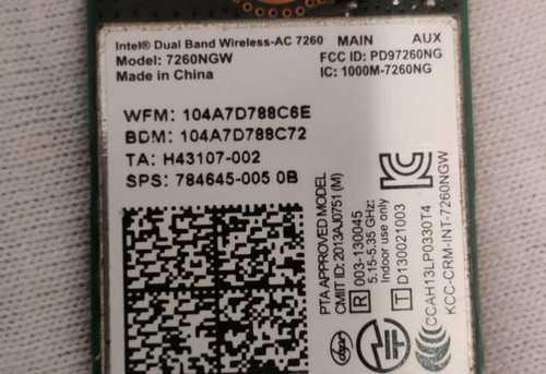 Модуль Wi-Fi Bluetooth AC 7260 ngff M.2 Dual-band