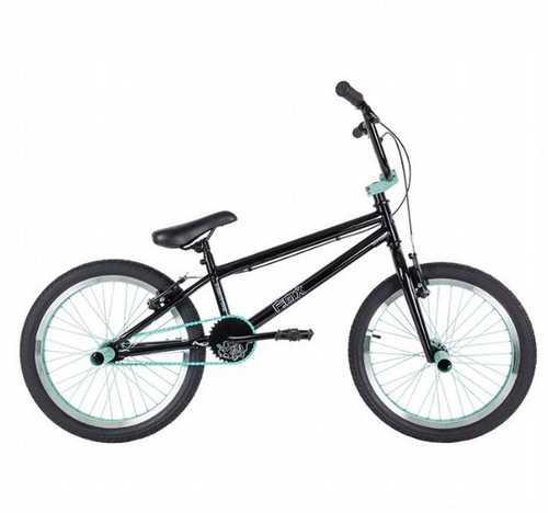 20д. BMX TT, Fox, 1ск, V-brake, чёрно-бирюзовый