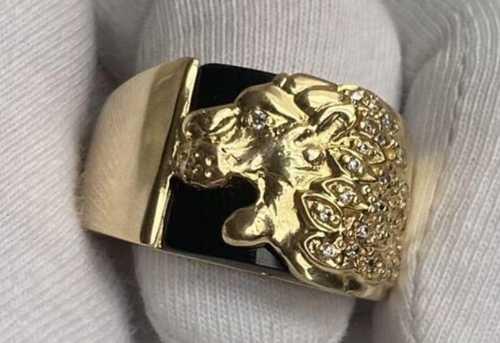 Золотое кольцо "Лев" 585 пробы