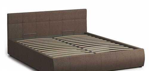 Кровать двуспальная Лофт 160 с пм рогожка коричнев