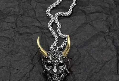 Ожерелье в готическом стиле маска дьявола, череп