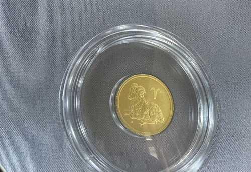 Золотая монета знак зодиака "Овен" 2003