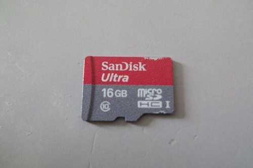 Карта памяти microSd HC 16GB SanDisk