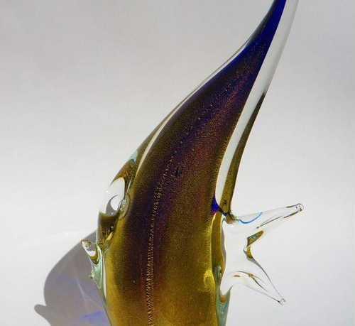 Муранское стекло с золотом, статуэтка рыба-луна